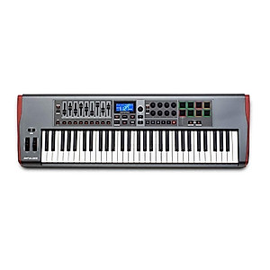 Novation AMS-IMPULSE-61 Impulse 61 Keyboard Bundle with Sustain Pedal and Adjustable Keyboard Stand (3 Items)