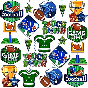 36 Pcs Super Football Decorations 2023 Hanging Swirls, Super Football Party Supplies 2023 Hanging Decorations, Football Party Decorations Super Football Decorations, Touchdown Party Sports Theme Decorations