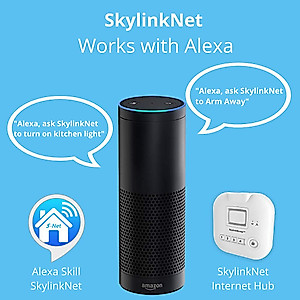 SKYLINK SK-330 Wireless Home Alarm Kit (9-Piece) No Monthly Fees with Hub, Door Window Sensors, Motion Sensor, Keypad and Keyfob, Compatible with Alexa, Google Assistant and IFTTT