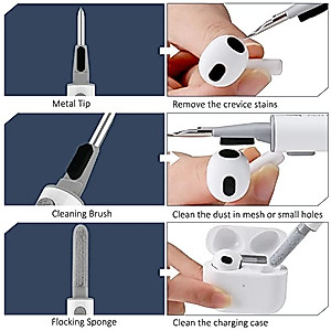 Yunerz for Airpods Cleaner Kit, Earbuds Cleaning Pen, Bluetooth Headphone Cleaning Tool with Cleaning Putty for Airpods Pro 1 2 3 and Other Earphones, Upgraded Kits with Cloth and Wet Dry Wipes