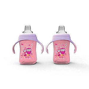 Avima Baby 10 oz Soft Spout Sippy Cups, Pink (Set of 2)