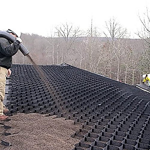 HAUTHE Ground Grid Anti-Slip Soil Geocell Stabilizer Geogrid, Flexible Ground Grid for Walkways Garden Parking, Cuttable Permeable Geo Grid for Subgrade Work (Size : 3mx8m (9.8ftx26.2ft))