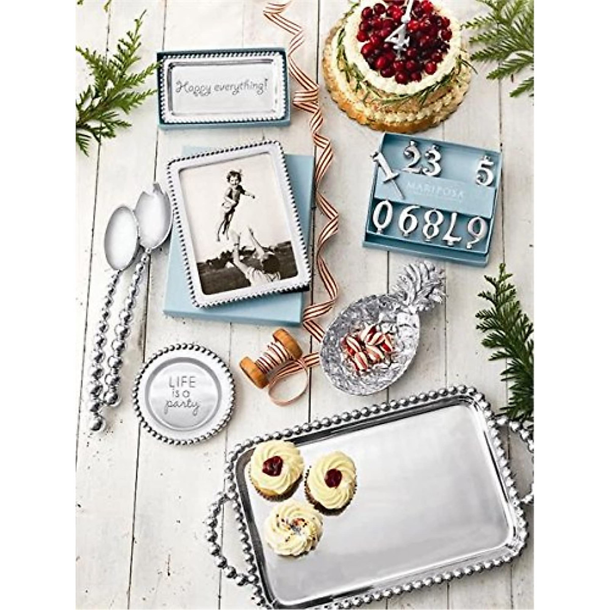 MARIPOSA Pearled Service Tray