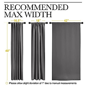 NICETOWN Blackout Window Curtains for Camper - (Grey Color) 42x40 Inch, 2 Panels Set, Thermal Insulated Room Darkening Blackout Drapes/Draperies with Rod Pocket & Back Tab for Loft
