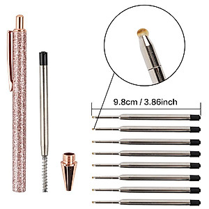 JPSOR 8pcs Glitter Pens, Glitter Ballpoint Pens with Replacement Refills, Black Ink Medium 1mm Fancy Pen for Girls School and Office