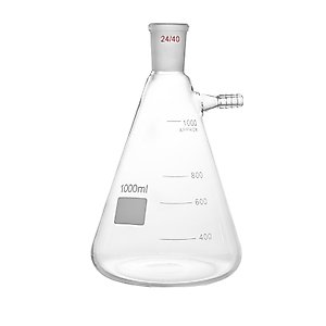 Deschem 1000ml,24/40,Glass Filter Suction Flask,1L Lab Filtration Bottle