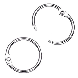 Antner 100 Pieces Loose Leaf Binder Rings, 1" Diameter, Nickel Plated Metal Office Book Rings Key Rings