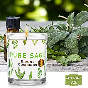 Candles, 4 Pack Sage Candles for Cleansing House Negative Energy, Alternative to Smudge Sticks, Soy Wax Sage Candles for Home Scented, Healing Candles for Meditation, Home Cleansing, Mother's Day Gift