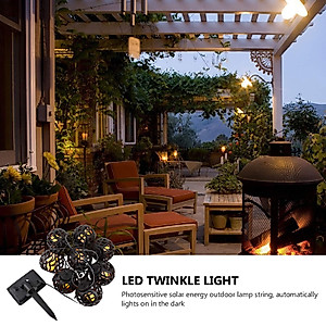 Uonlytech Creative Lantern Shape String Light String Flame Garden Lights Plastic LED String Lights