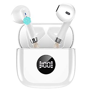 Wireless Earbuds, Bluetooth 5.3 Headphones HiFi Stereo Bluetooth Earbuds with HD Mic, Headphones Wireless Bluetooth Dual LED Display, IP7 Waterproof, USB-C Charging Case, 40H Playtime Earbuds [2022]