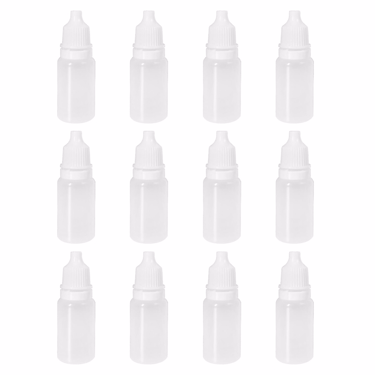 Juxiamal 12pcs Eye Dropper Bottles, 10ml Plastic Squeezable Dropper Bottles, Eye Liquid Empty Bottles with Caps