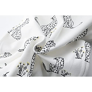 Owlivia Organic Cotton Baby Boy Girl Zip Up Sleep N Play, Footless, Long Sleeve(12-18 Months, Leopard)