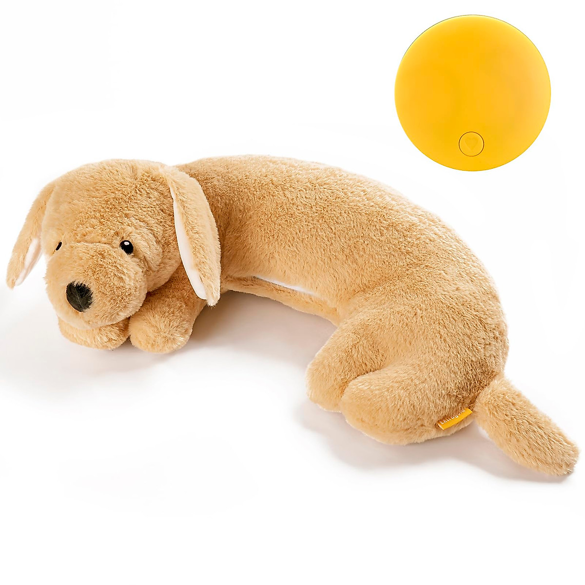 Extragele Heartbeat Puppy Toy Heartbeat Stuffed Animal for Dog Anxiety Relief and Calming Aid, Dog Heartbeat Toy for Puppy Sleep Aid Crate Training, Puppy Essential Puppy Needs, Golden
