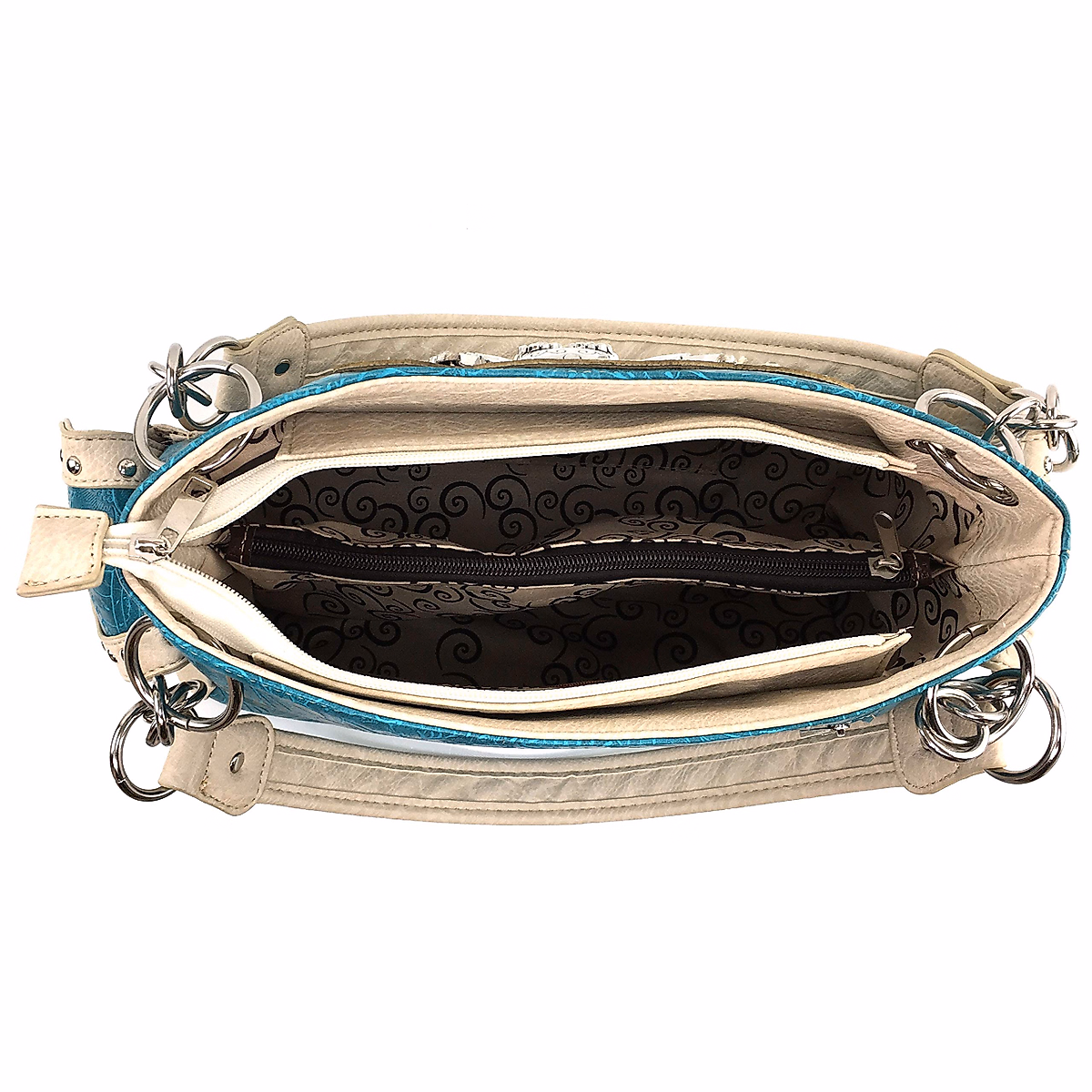 Zelris Buckle Abstract Butterfly Artwork Women Conceal Carry Handbag Wallet Set (Purple)