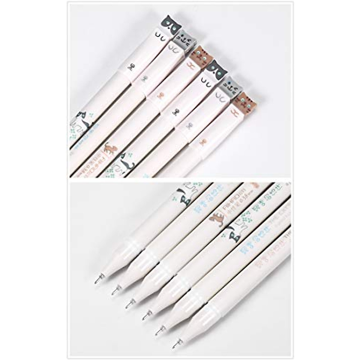 Kawaii School Supplies - Cat Stationery Set, 6 Gel Pens, 120 Sticky Memos, 6 Sticker Sheets & 1 Sticker Album( 8 Sheets), 240 Bookmark Page Flags - Cute Japanese Style Office Supplies- Gift for Girls