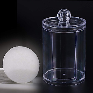 TOPBATHY Storage Containers Clear Canisters Round Canister Round Storage Container Cotton Pad Plastic Box