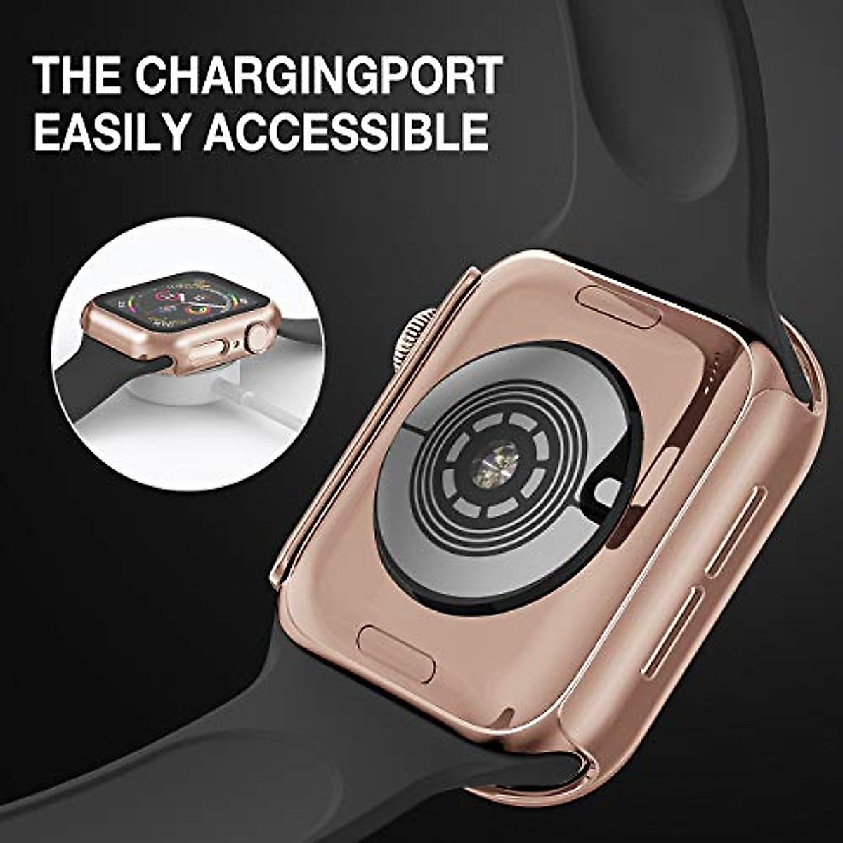 Case Compatible with Apple Watch 38MM Series 3/2/1/ with Built-in Tempered Glass Screen Protector, All-Around Ultra-Thin Bumper Full Cover Hard PC Protective Case for iWatch