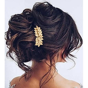 Gorais Gold Leaf Wedding Hair Comb Leaves Bridal Hair Piece Bride Hair Accessories for Women and Girls