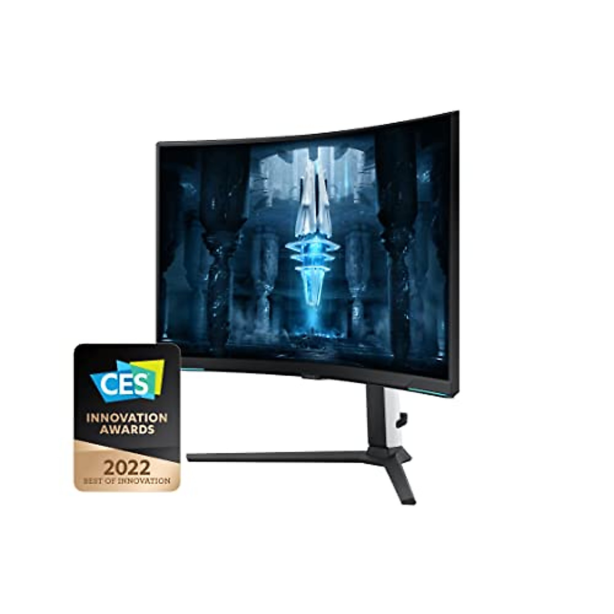 SAMSUNG 32" Odyssey Neo G8 4K UHD 240Hz 1ms G-Sync 1000R Curved Gaming Monitor, Quantum HDR2000, AMD FreeSync Premium Pro, Matte Display, Ultrawide Game View, DisplayPort, Black & White, 2022