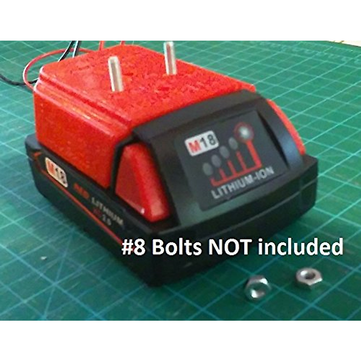 Made by Mitchell Mount Compatible with Milwaukee M18 Battery Wired 16AWG to Power Your Robot, e-Bike, Lights, Tools PN M18-16