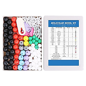 Swpeet 307 Pcs Molecular Model Kit for Organic and Inorganic Chemistry - Chemistry Molecular Model Student and Teacher Set - 126 Atoms & 30 Orbitals & 150 Links & 1 Short Link Remover Tool