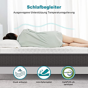 iHomy 3 Inch Memory Foam Mattress Topper Cooling Gel Infused Queen Mattress Toppers with Removable Breathable Cover (Queen, 3 Inch)