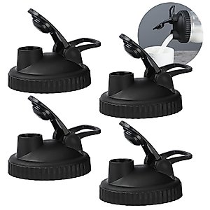 Balter-D Pour Spout Lid for Wide Mouth Mason Jars, Leak-proof Ball Canning Lids & Reusable Flip Cap Jar Lids for Mess-free Pouring and Storing, 4 Pack