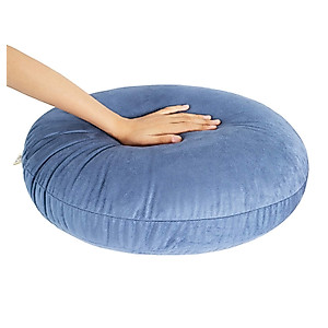 Hodeco Round Throw Pillow 18x18 for Kids 100% Polyester Filling Super Soft Cushion Ultra Fluffy Down-like Touch Decor Round Floor Pillow for Couch Bed Sofa, Navy Blue, 1 Piece