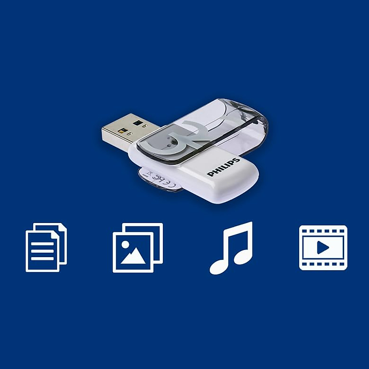 Philips FM32FD05B Vivid Edition 32GB USB Flash Drive - Grey/White