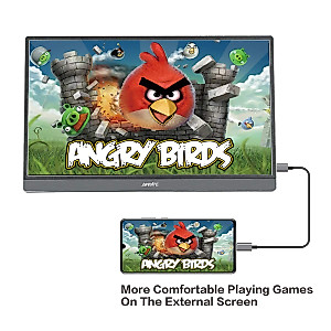 Anmite Portable Gaming Monitor 15.6 Inch Mobile Computer Display External Display for Xbox PS4 Phone with Speakers Type-C USB-C HDMI IPS UHD 1080P LED Screen