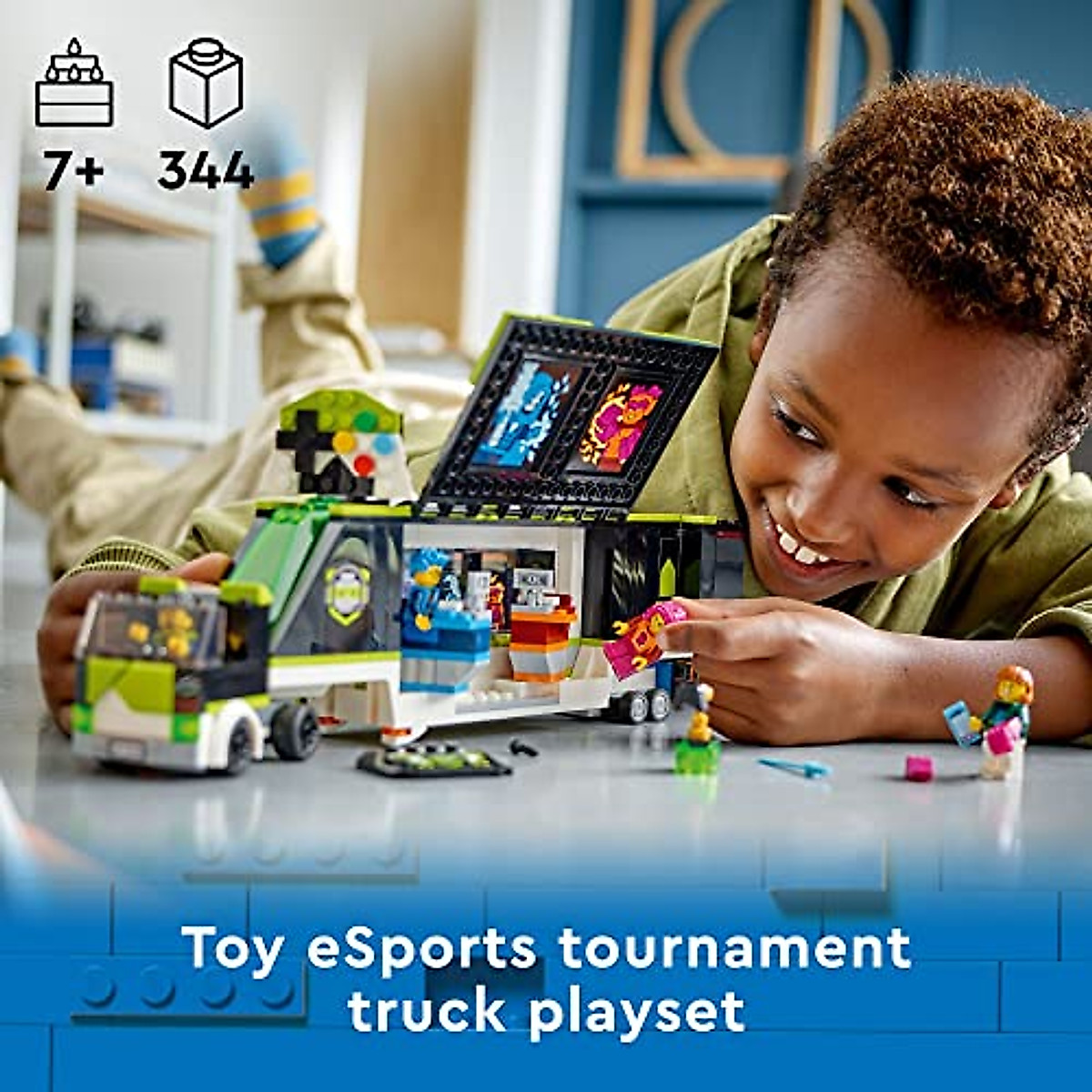 LEGO City Gaming Tournament Truck 60388, Gamer Gifts for Girls, Boys, and Kids, Esports Vehicle Toy Set for Video Game Fans, Featuring 3 Minifigures, Toy Computers and Stadium Screens, Ages 7+