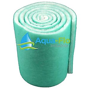 Aqua Flo 14" Pond & Aquarium Filter Media, 72" (6 Feet) Long x 1" Thick (Green/White)