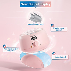 Lirava Digital Wax Warmer Kit for Hair Removal, Waxing Kit for Women Men, At Home Hard Wax Kit for Sensitive Skin Brazilian Facial Hair Body with 4 Bags Wax Beads Target All Types of Hair