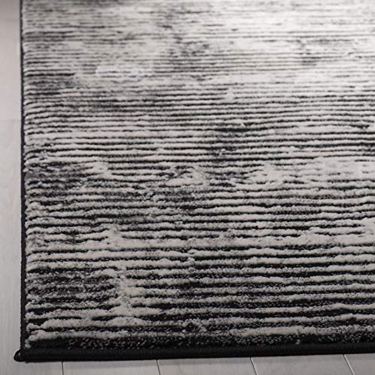 SAFAVIEH Lurex Collection Area Rug - 8' x 10', Black & Grey, Modern Abstract Design, Non-Shedding & Easy Care, Ideal for High Traffic Areas in Living Room, Bedroom (LUR188Z)