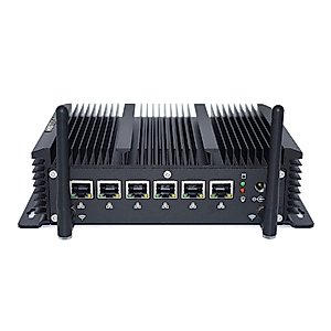 HISTTON Mini PC Firewall Router, 6 NIC Firewall 2.5GbE, Fanless Mini PC Core i7-10810U 8GB DDR4 128GB SSD, Hardware Firewall for Networks/Gateway Router, Mini Desktop Computer, RS232 COM/USB3.0/HD