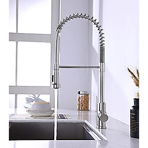 Pull Down Faucet Head Replacement With 3 Function Faucet Spray Head,Slothsource Stainless Steel Kitchen,G1/2 Connector, Brushed Nickel