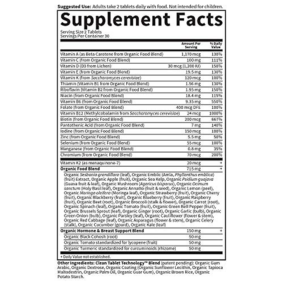 Garden of Life mykind Organics Vitamins for Women 40+, Womens Multi 40+, Vegan Over 40, Hormone & Breast Health Support Blend, Whole Food Womens Multivitamin, 60 Tablets