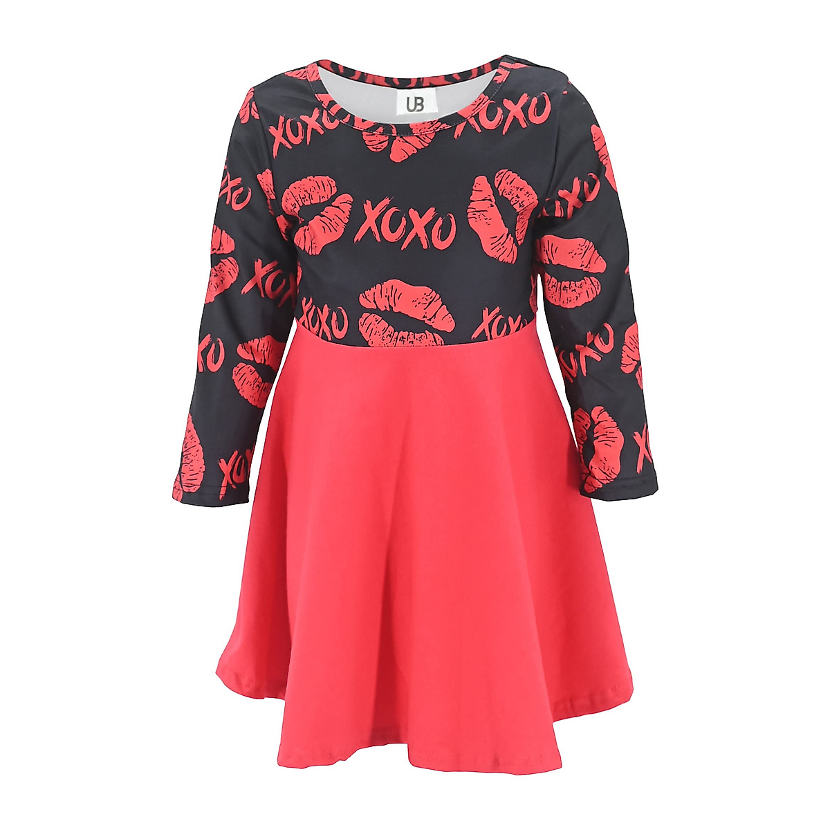 Unique Baby Girls Valentines Day Kisses Lips Tutu Dress (4Y, Red)