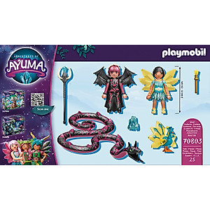 Playmobil Adventures of Ayuma Crystal Fairy and Bat Fairy with Soul Animals