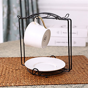 Yontree 6 Hooks Mugs Tree Cup Rack Dishes Organizer Cup Holder Style A