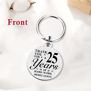ABNTY 25 Year Work Anniversary Employee Gifts, 25th Work Anniversary Decorations, Thank You 25 Years Employee Anniversary Keychin Gifts