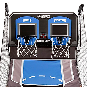 Triumph Sports Big Shot II Double Shootout Basketball Game - LED Scorer - 8 Game Modes - 4 Basketballs , 80.5”L X 47.5”W X 81”H