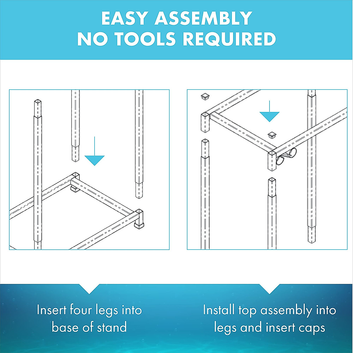 TitanEze 30 Gallon Double Aquarium Stand (2 Stands in 1), Fish Tank Stand, Bird Cage Stand, 38.5" W x 29" H x 13" D
