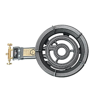 COOKAMP Propane Wok Burner, Cast Iron Single Burner Camping Stove With Regulator And Hose,High Pressure Portable Gas Stove For Camping Outdoor Cooking SH90 (SH90)