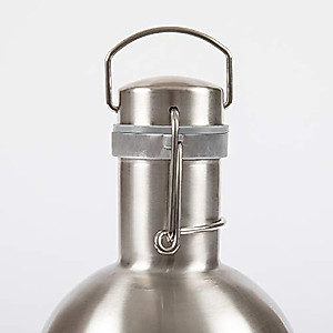 LEGACY - a Picnic Time brand Insulated Double Growler Tote with 64 oz. Stainless Steel Growlers, Beer Gifts for Men, Waxed Canvas Bag Water Bottle Carrier, (Khaki Green with Brown Accents)