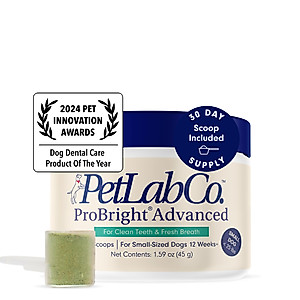 PetLab Co. ProBright Advanced Dental Powder - Dog Breath Freshener - Teeth Cleaning Made Easy – Targets Tartar & Bad Breath - Formulated for Small Dogs