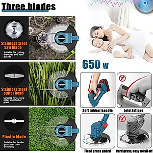 JNYB Cordless Grass Trimmer 24V Electric Grass Trimmer Lawn Edger with Li-ion Battery and Charger Telescopic String Trimmer Weed Grass Cutter Kit