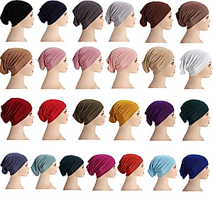 Cntqiang 6 Pieces Soft Modal Muslim Inner Cap for Women Stretch Under Scarf Hat Turban Cap Bonnet Hijab Islamic Neck Cover (Black)