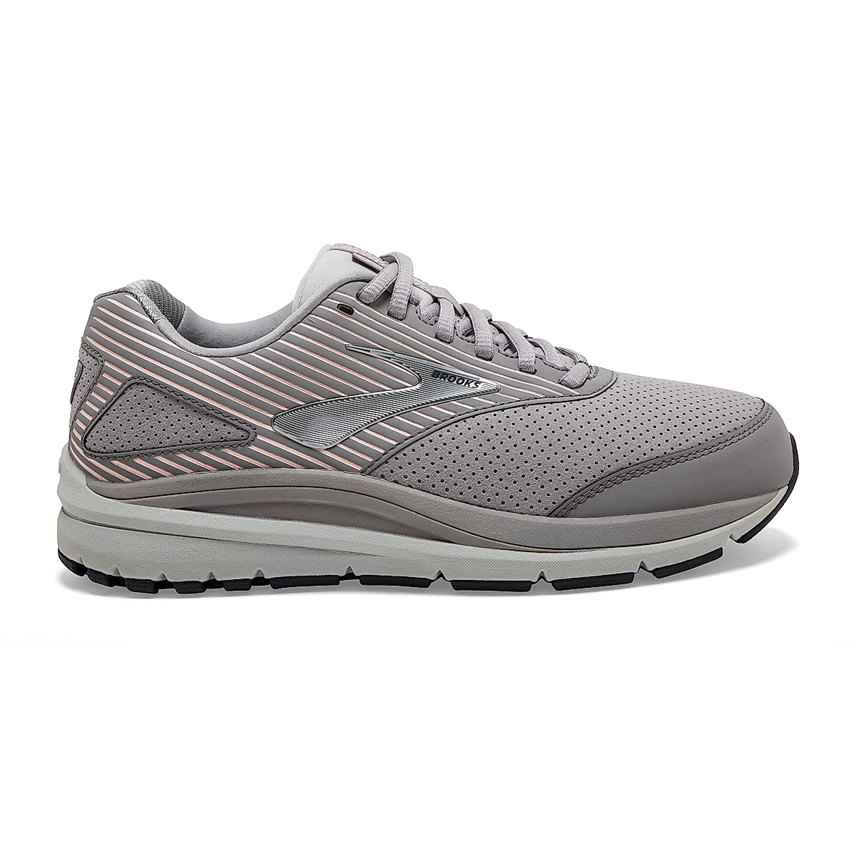 Brooks Women's Addiction Walker Suede Walking Shoe - Alloy/Oyster/Peach - 8.5 Wide