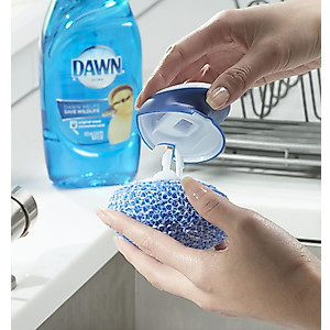 Dawn Handi Scrub and Storage Dish, 3.4 x 4.2 x3.7 Inch, White/Blue
